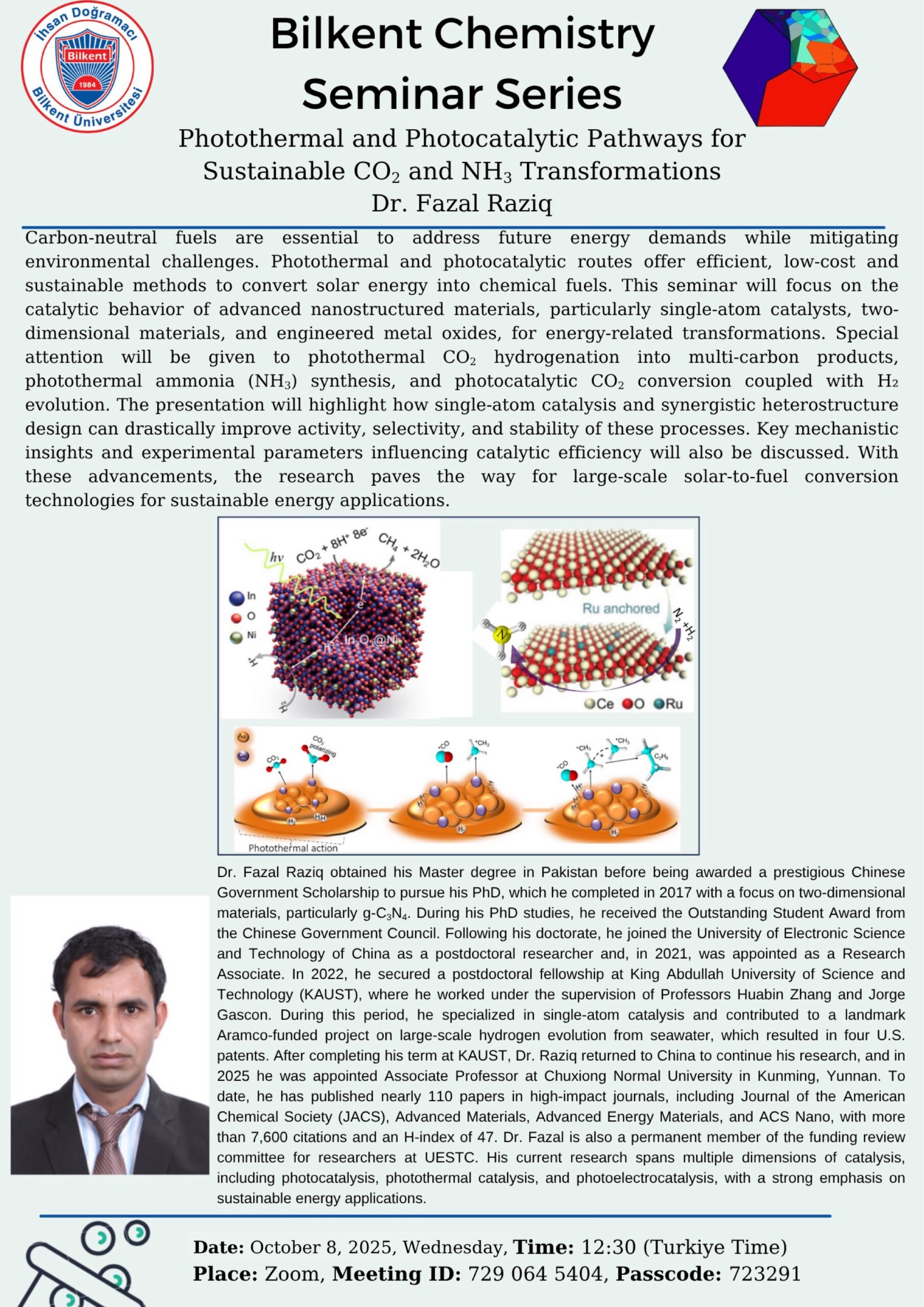 Fall ’25 Department Seminars with Dr. Fazal Raziq – Department of Chemistry